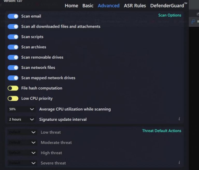 Cách sử dụng DefenderUI để cấu hình Windows Defender