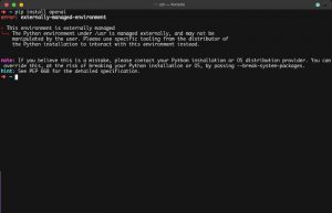 Cách khắc phục lỗi pip "externally-managed-environment" trên Linux